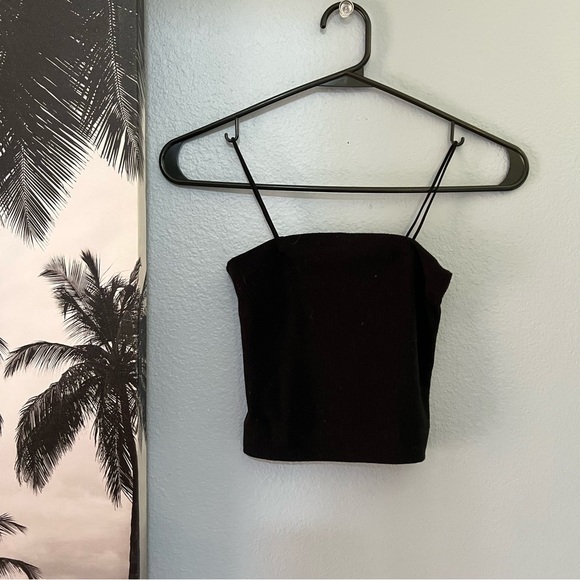American Eagle Outfitters | Tops | American Eagle Black Strappy Cropped ...